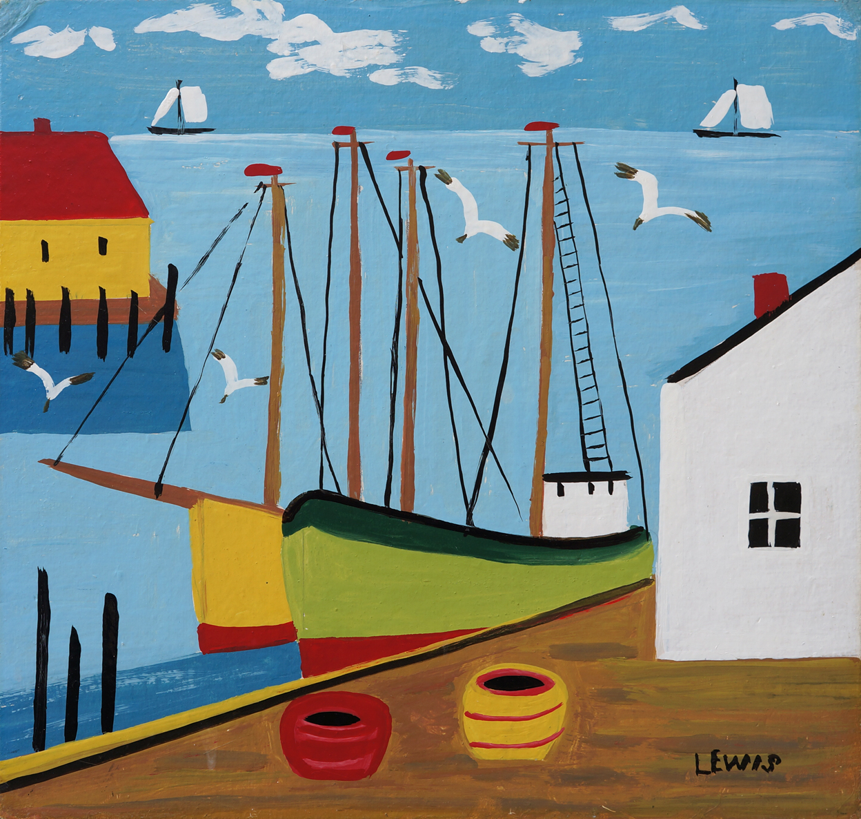 Boats and Barrels – Maud Lewis